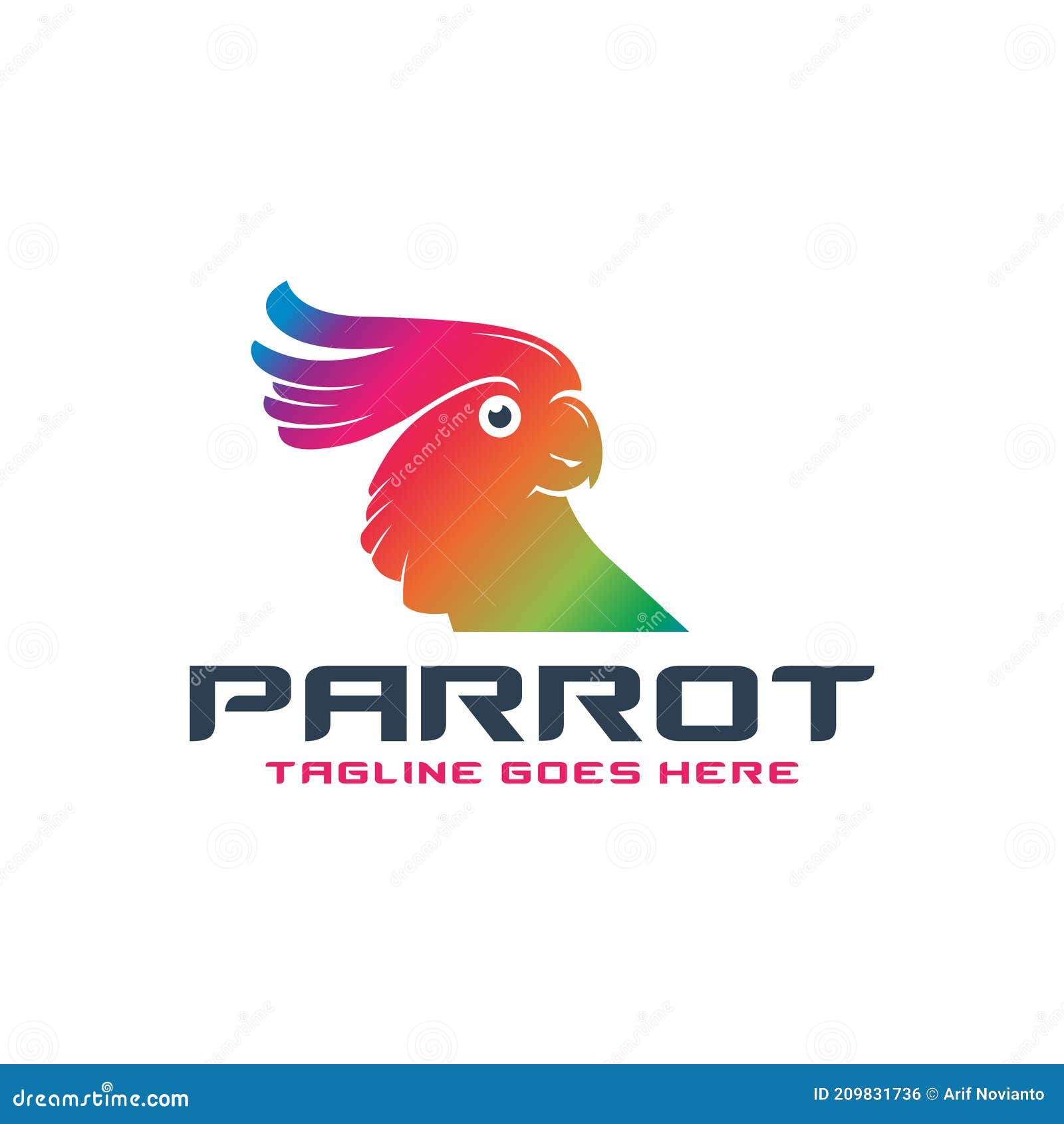Modern parrot head logo stock vector. Illustration of abstract - 209831736