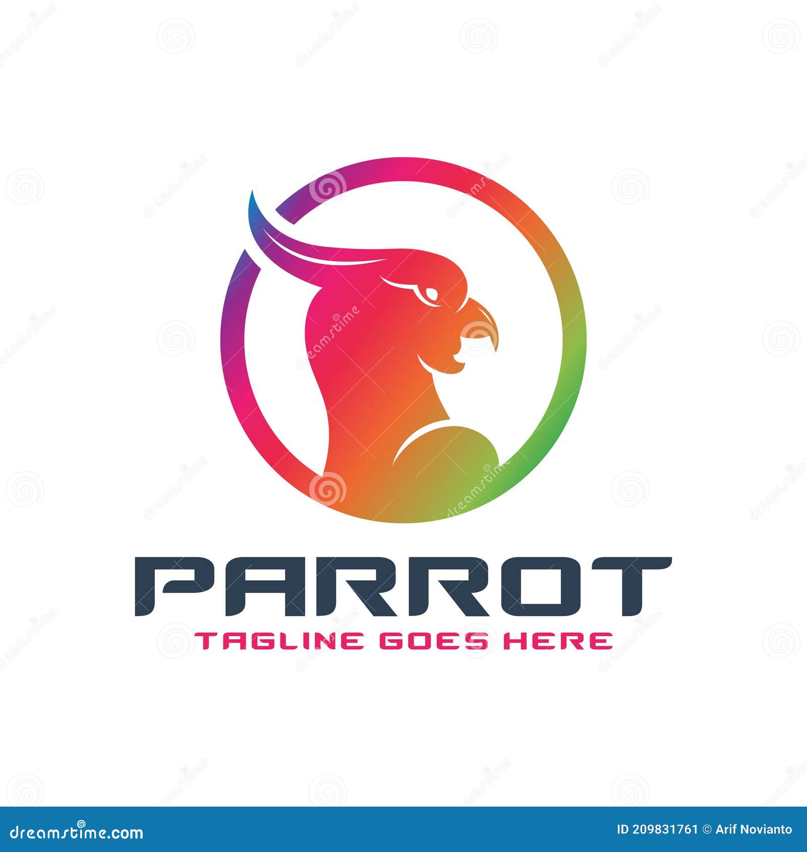 Modern parrot head logo stock vector. Illustration of element - 209831761