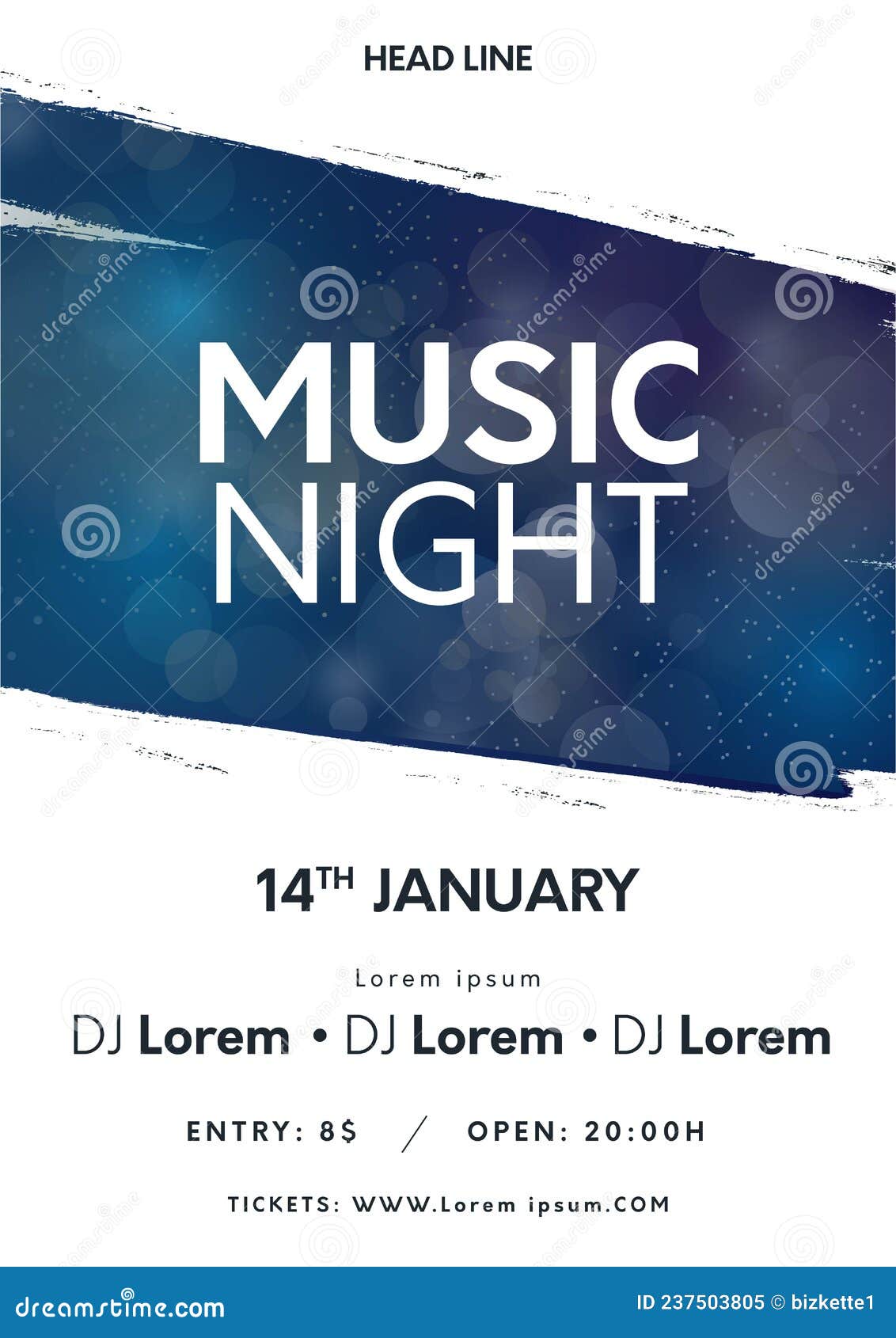 Modern Party Poster with Brush Stroke Vector Illustration Stock Vector ...