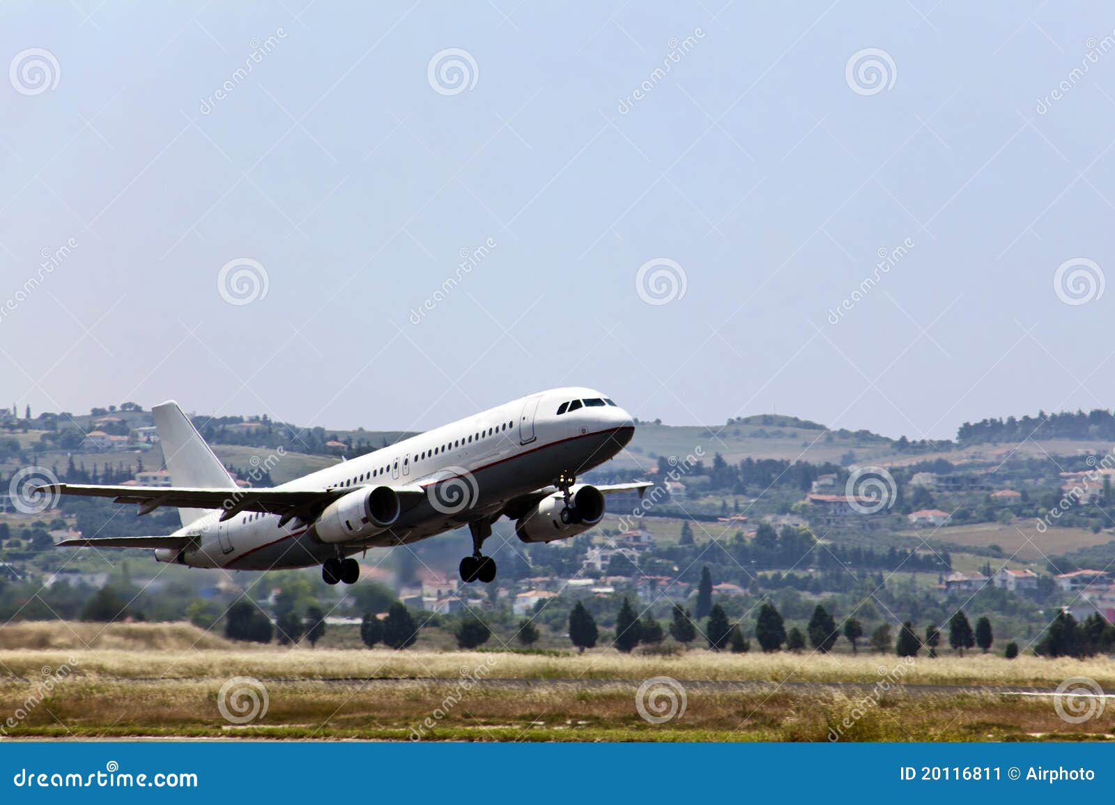 Modern Passenger Jet Airplane Landing. Stock Image - Image of aircraft ...