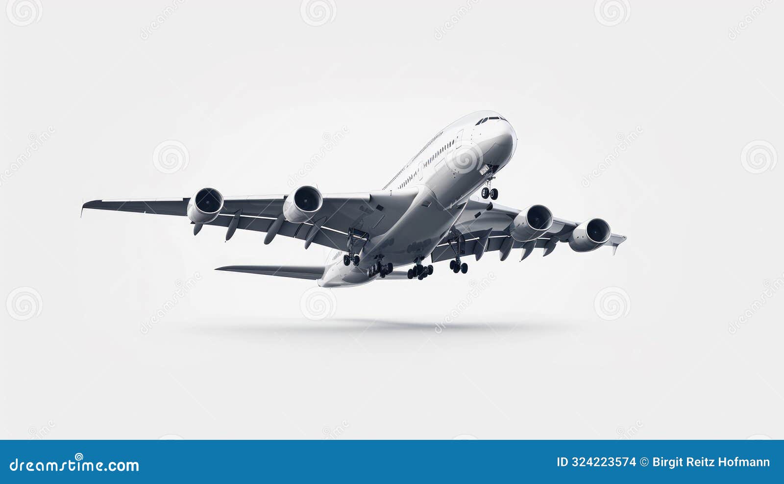 Passenger Plane BOEING 727 3D Render On A White Background Stock ...