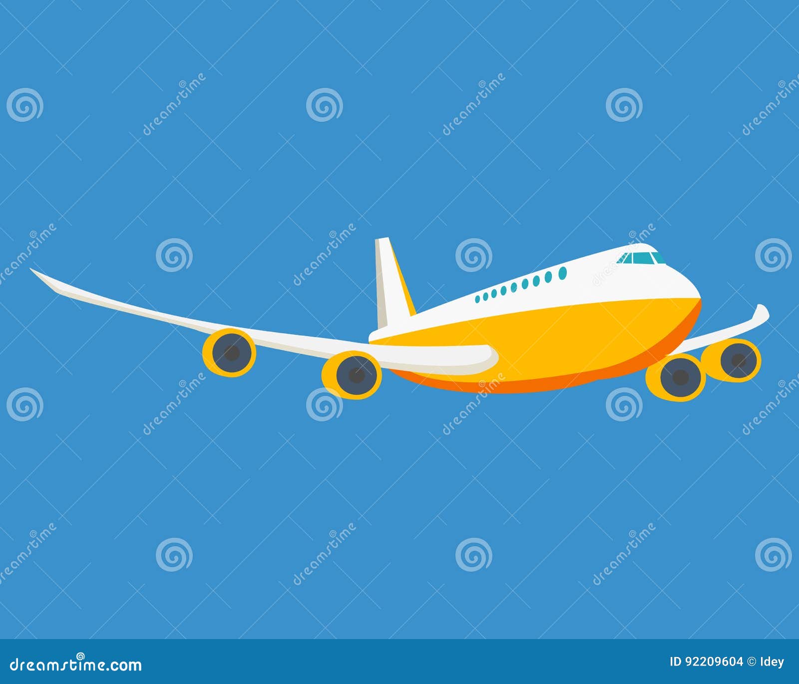 Modern Passenger Plane, on a Light Background. Stock Vector ...