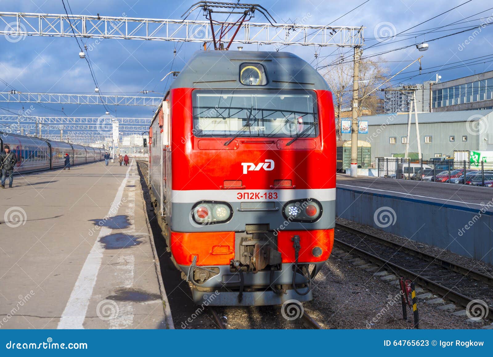 Modern Passenger Trains in Russia at the Station in Moscow Editorial ...