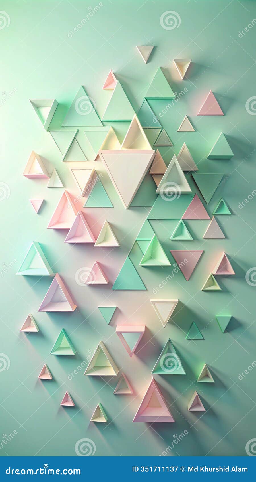 Modern Pastel Abstract Design with Layered Equilateral Triangles ...