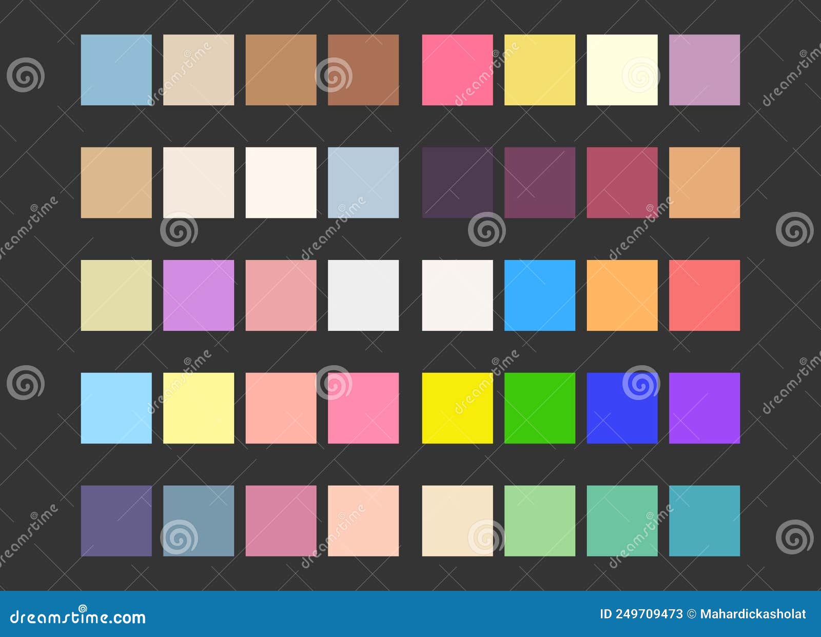 Modern Pastel Color Palette. Vector Eps 10 Stock Vector - Illustration ...