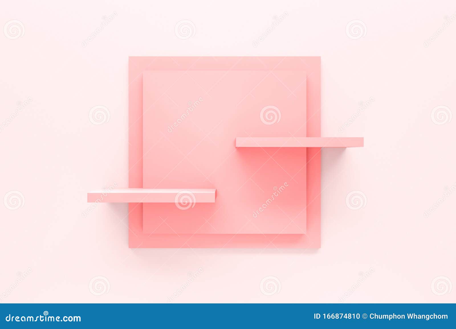 Modern Pastel Pink Shelf Display Or Frame With Minimal Style On White ...