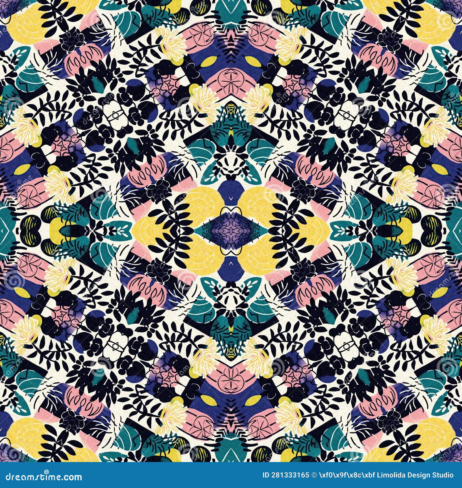 Modern Patchwork Grid Pattern with Fabric Effect Design. Seamless ...