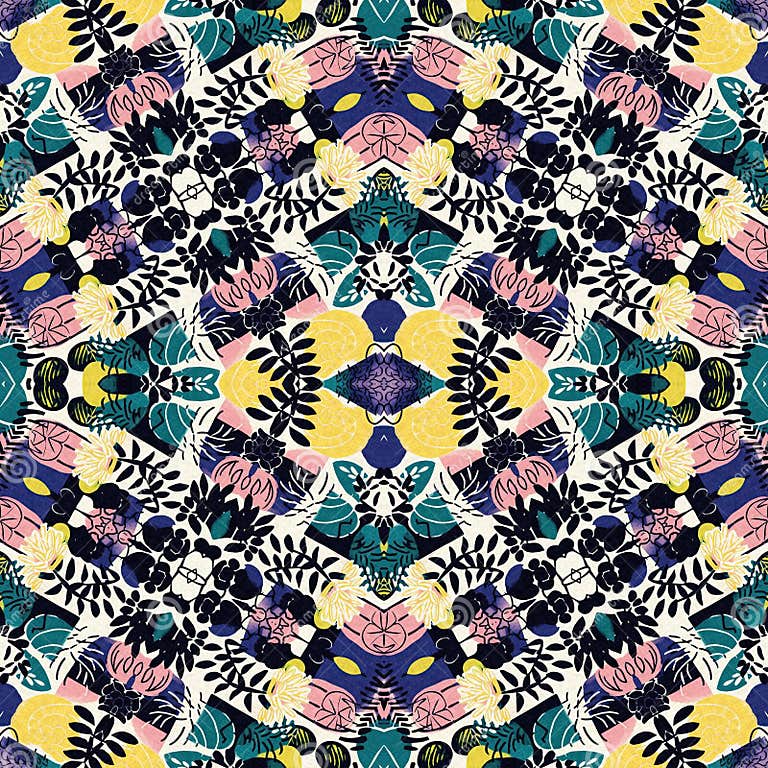 Modern Patchwork Grid Pattern with Fabric Effect Design. Seamless ...