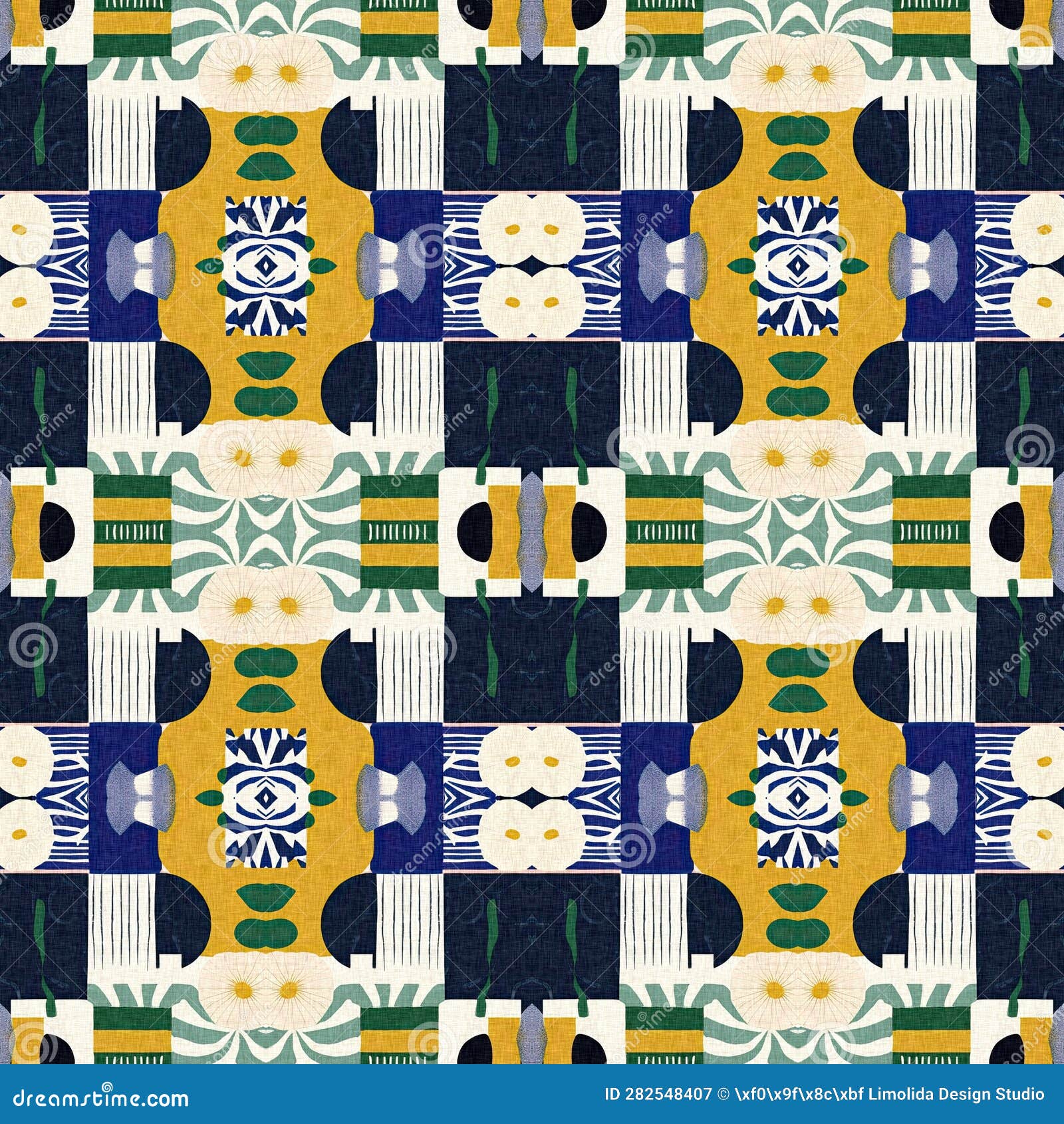 Modern Patchwork Grid Pattern with Fabric Effect Design. Seamless ...