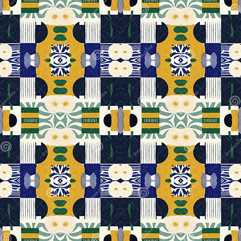 Modern Patchwork Grid Pattern with Fabric Effect Design. Seamless ...