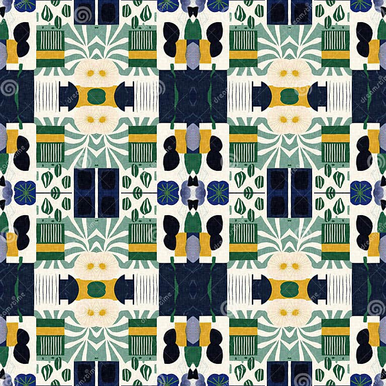 Modern Patchwork Grid Pattern with Fabric Effect Design. Seamless ...