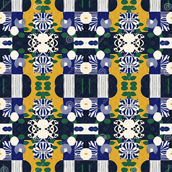 Modern Patchwork Grid Pattern with Fabric Effect Design. Seamless ...