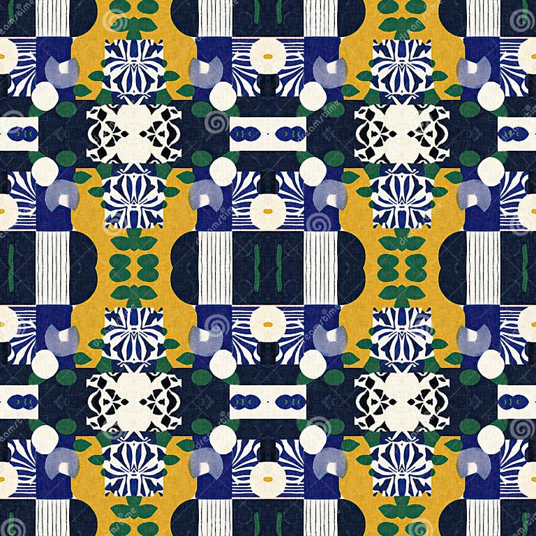 Modern Patchwork Grid Pattern with Fabric Effect Design. Seamless ...