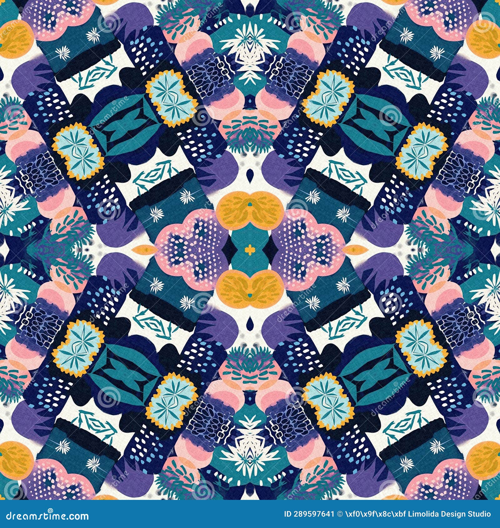 Modern Patchwork Grid Pattern with Fabric Effect Design. Seamless ...