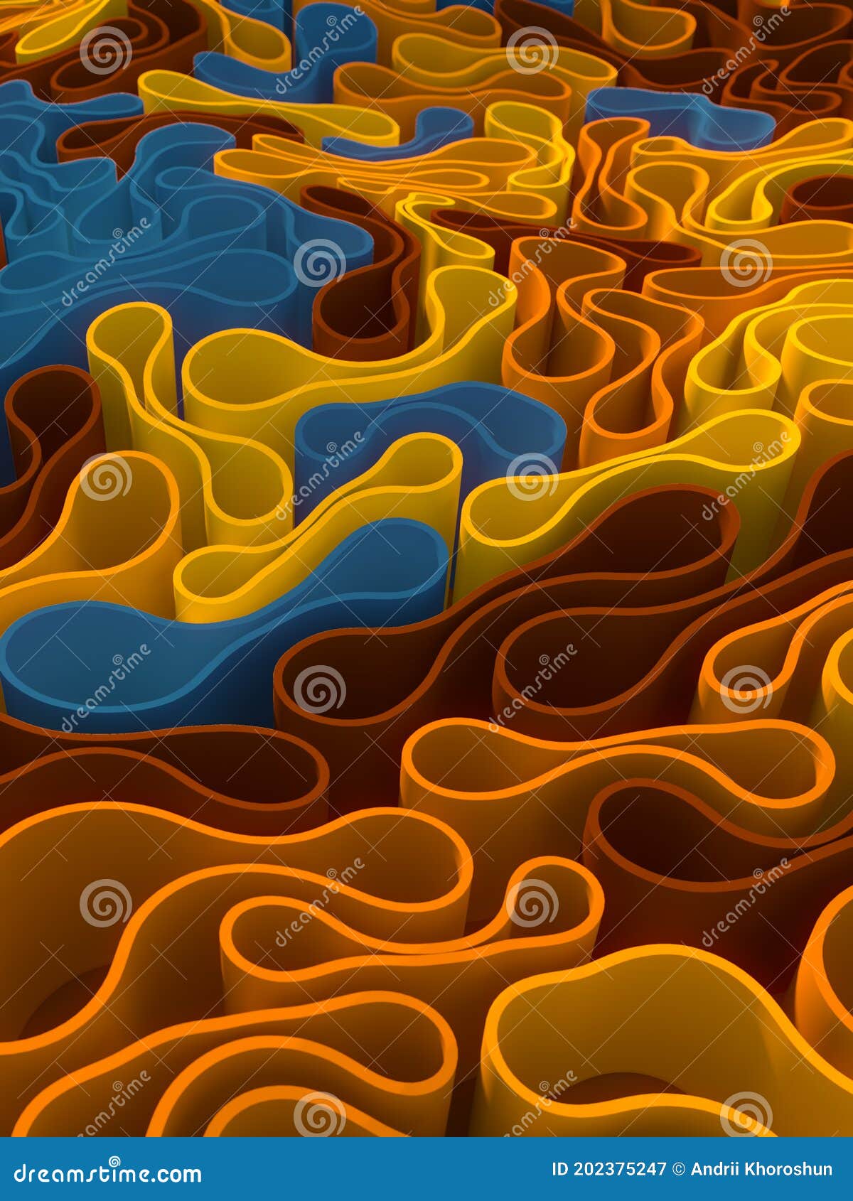 Modern Pattern of Elastic Rounded Objects with a Depth of Field 3d ...