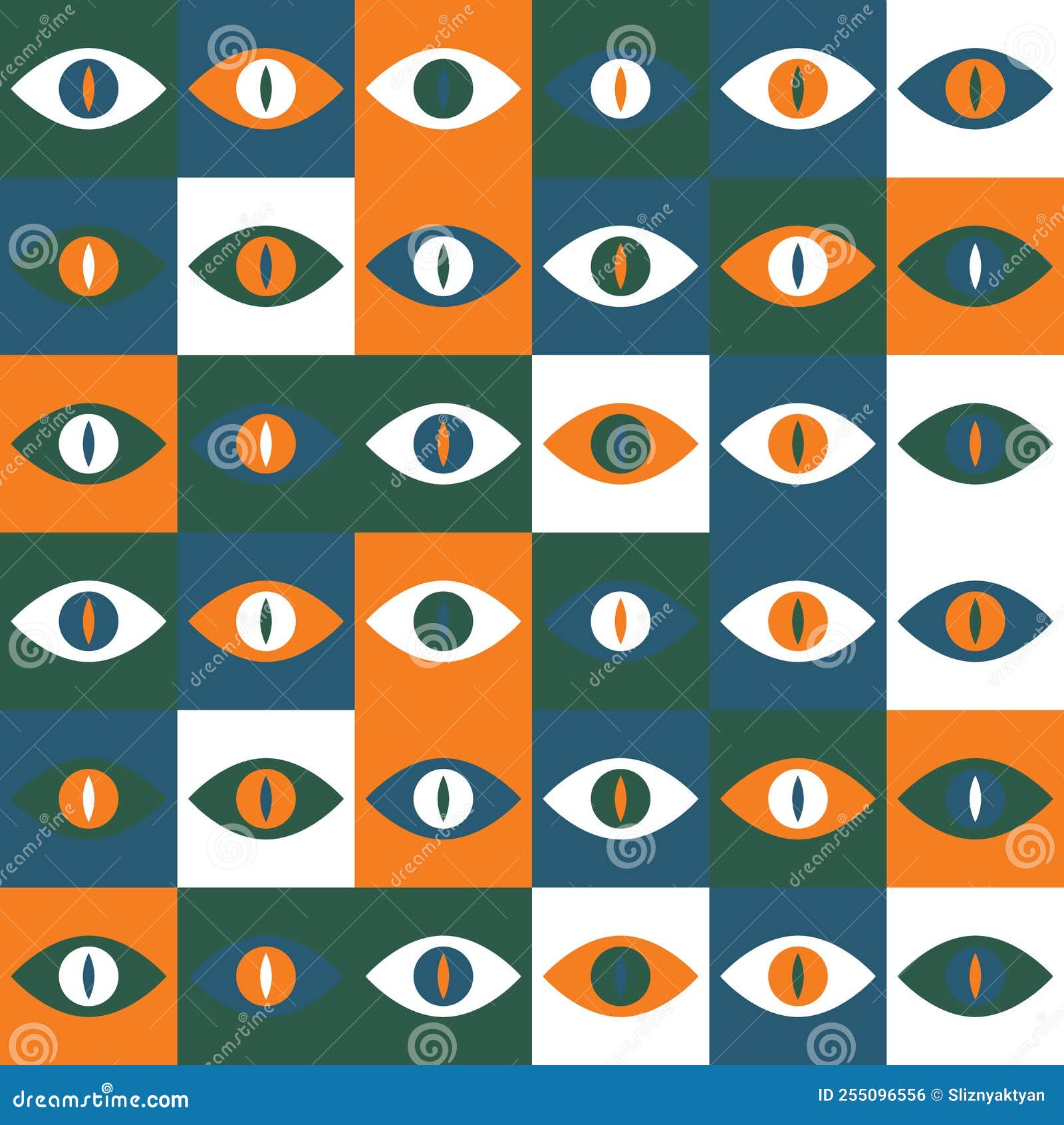 Modern Pattern with Geometric Eyes Stock Vector - Illustration of ...