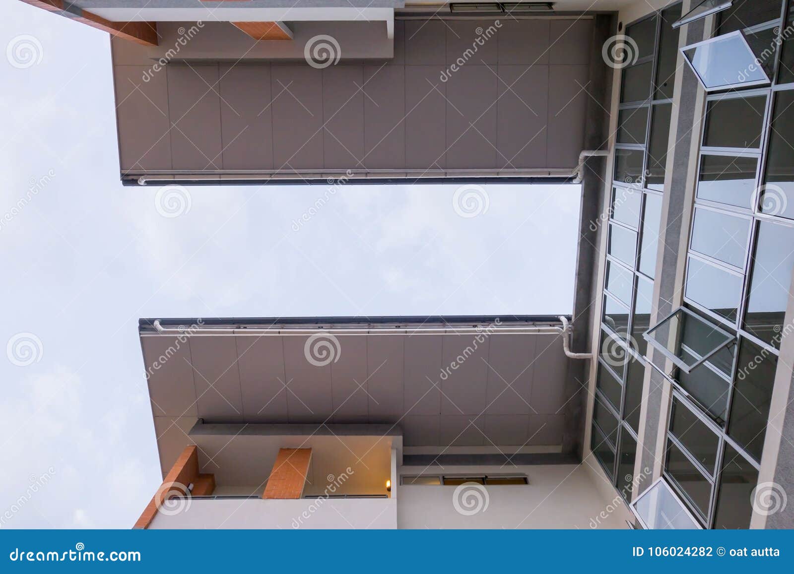 Modern Pattern of High Rise Building and Sky Background Stock Photo ...