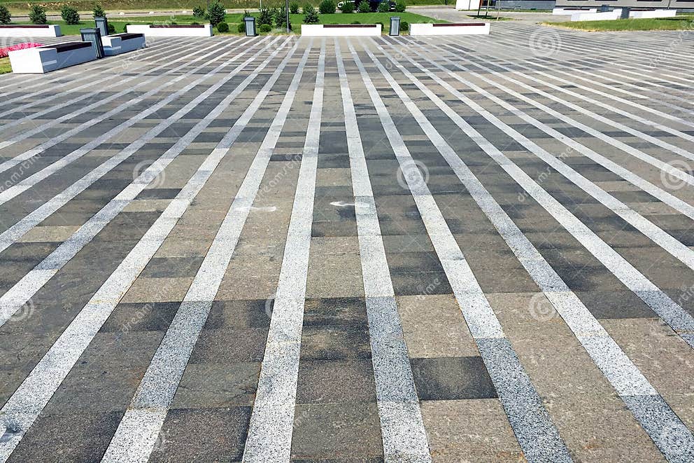 Modern Pavement in Diminishing Perspective. Urban Environment Stock Image - Image of granite ...