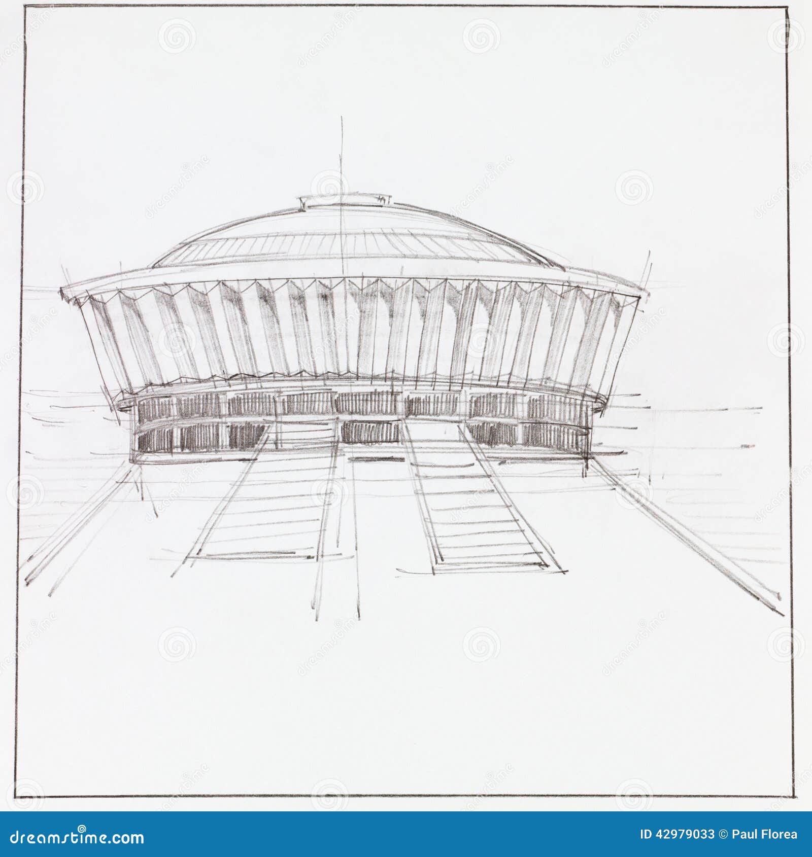 Modern pavillion building stock illustration. Illustration of frame ...