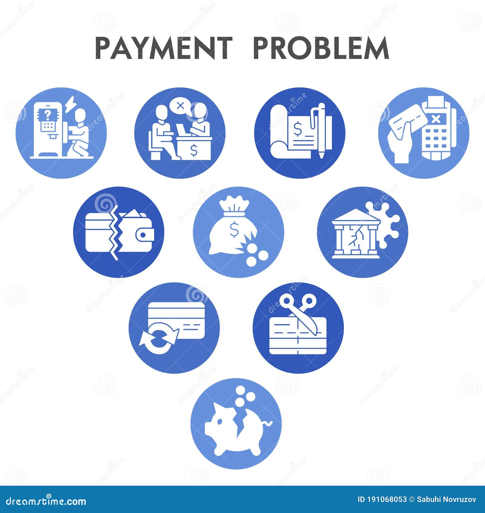 Modern Payment Problem Infographic Design Template with Icons. Commerce ...