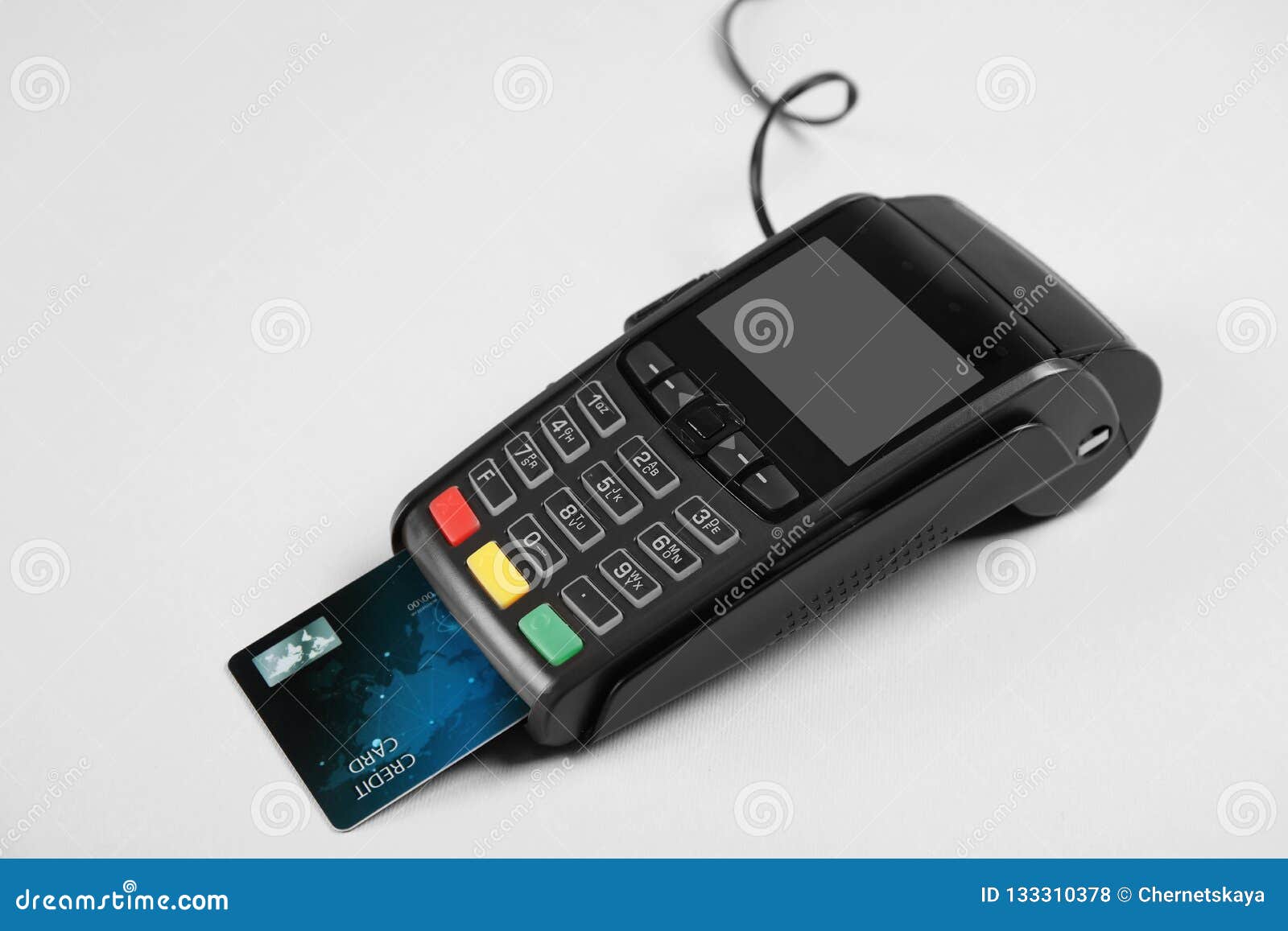 Modern Payment Terminal with Credit Card Stock Photo - Image of retail ...