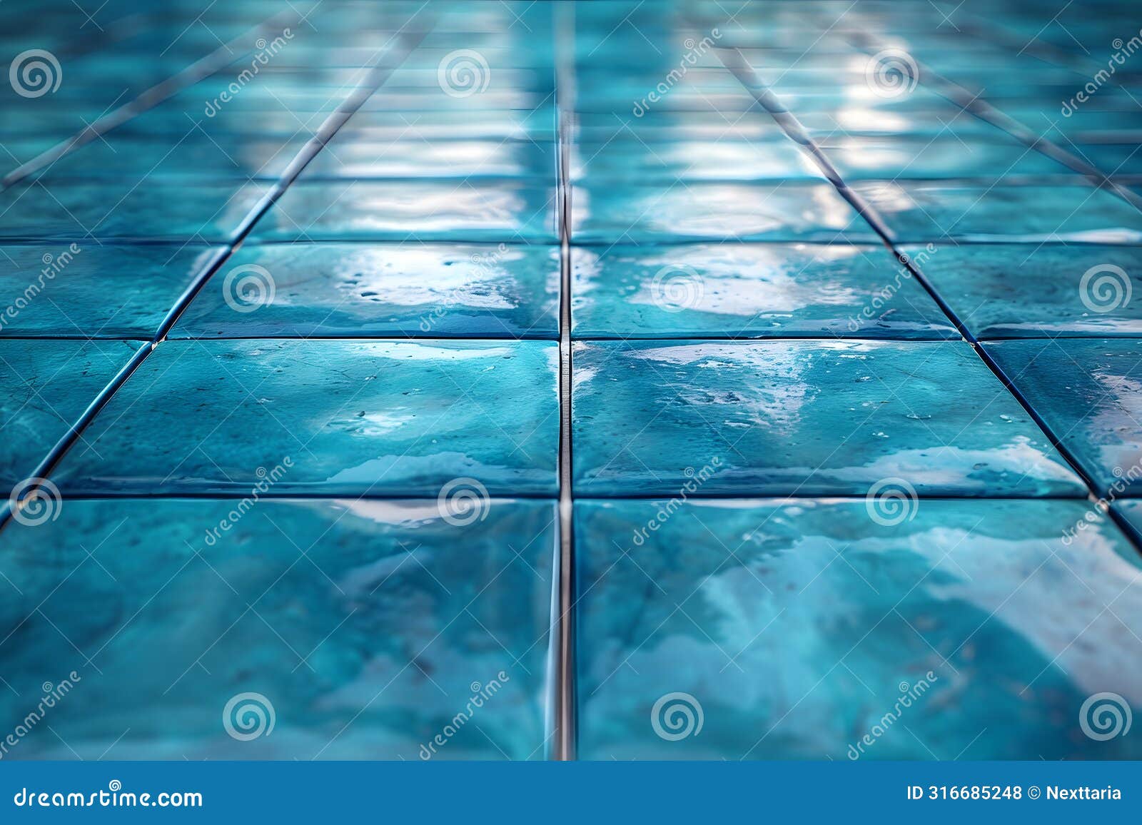 Modern Pcv Floor Design with Turquoise Accent Tile - Flat View Stock ...