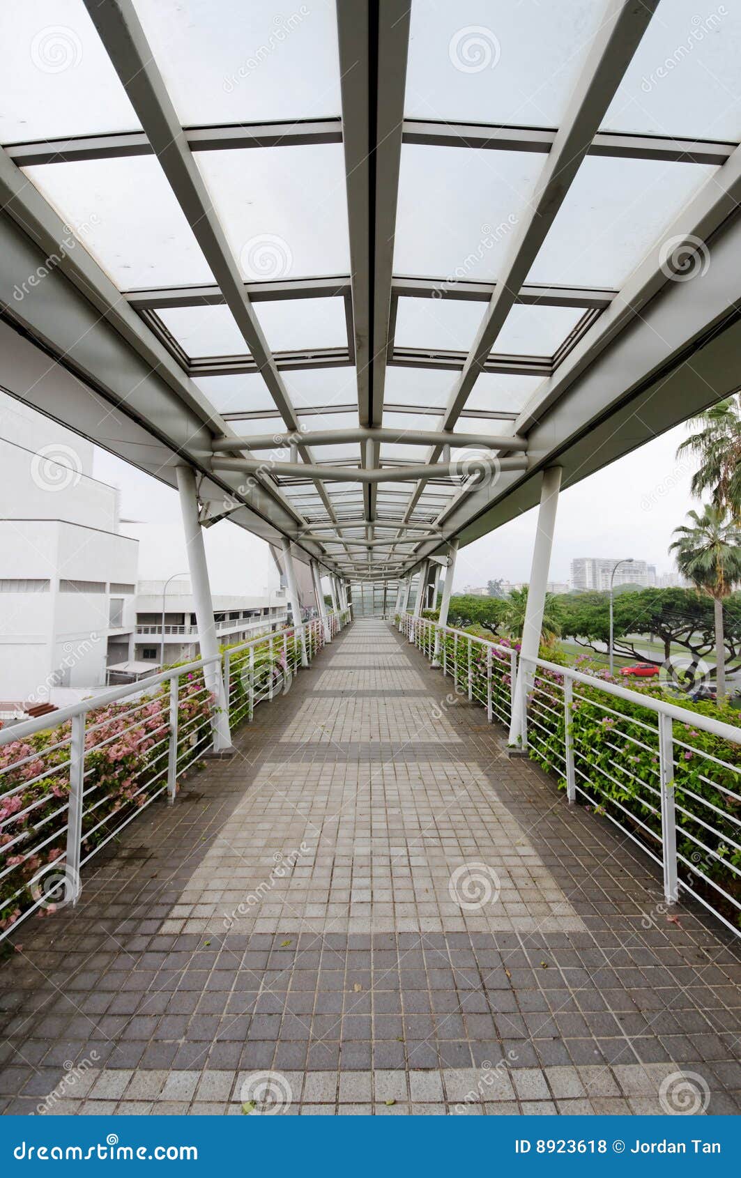 Modern pedestrian bridge stock photo. Image of architecture - 8923618