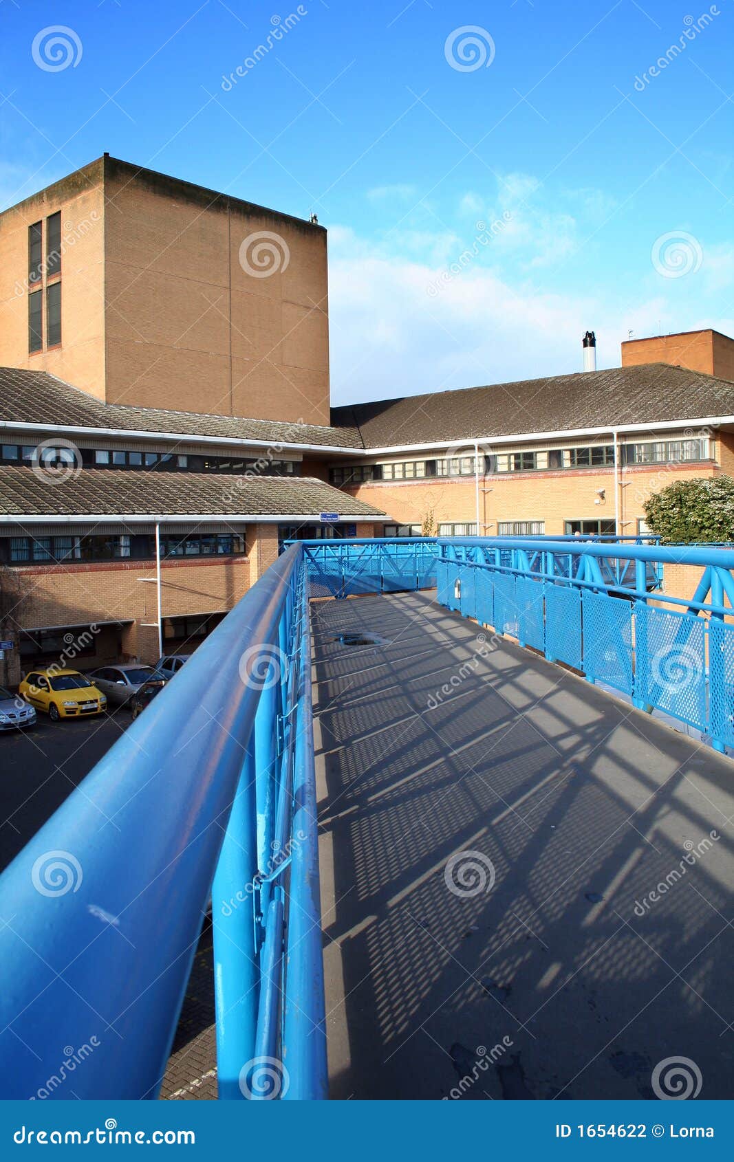 Modern pedestrian gangway stock photo. Image of closeup - 1654622