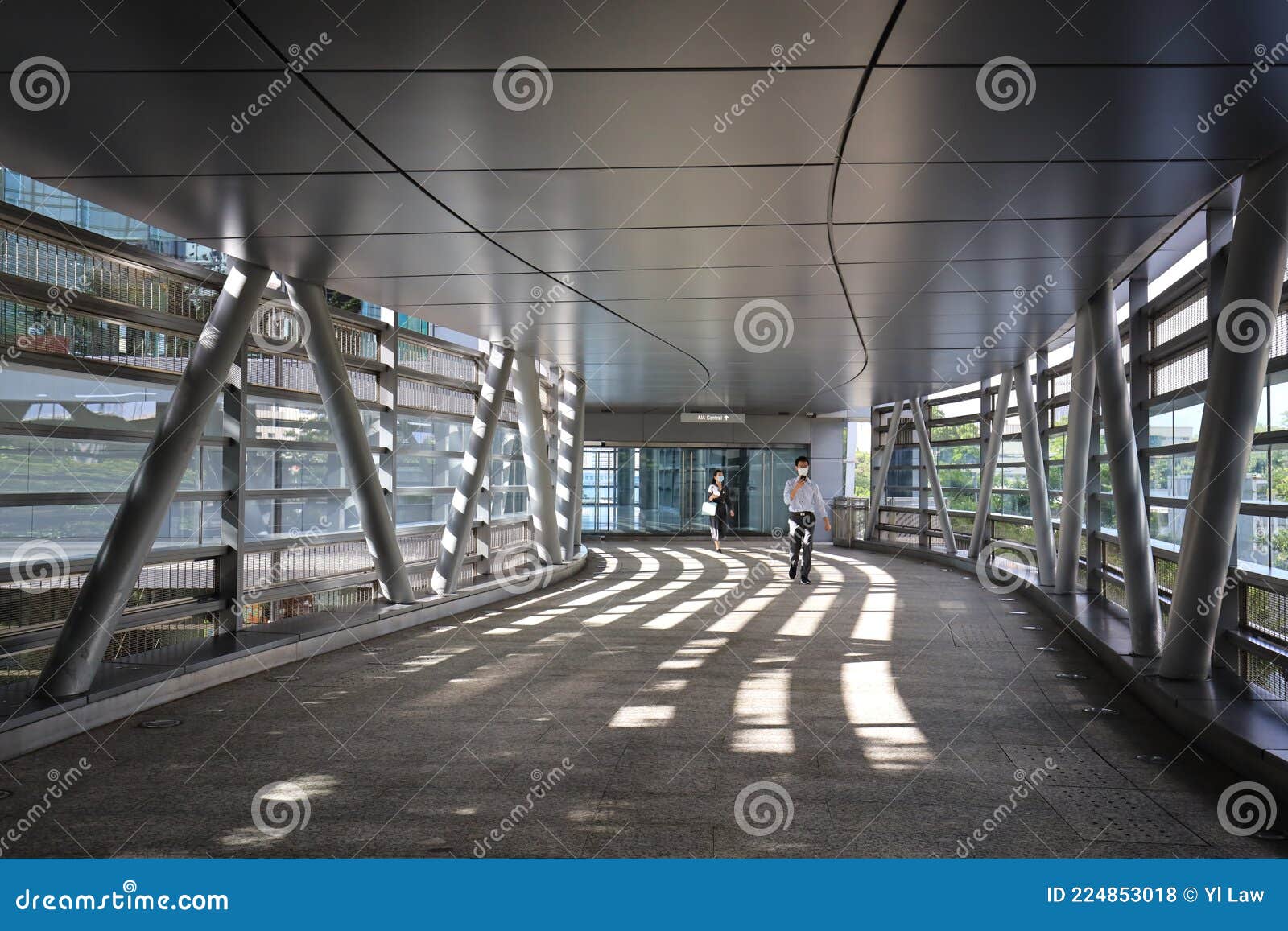 The Modern Pedestrian Walkway in Central 18 June 2021 Editorial Stock ...