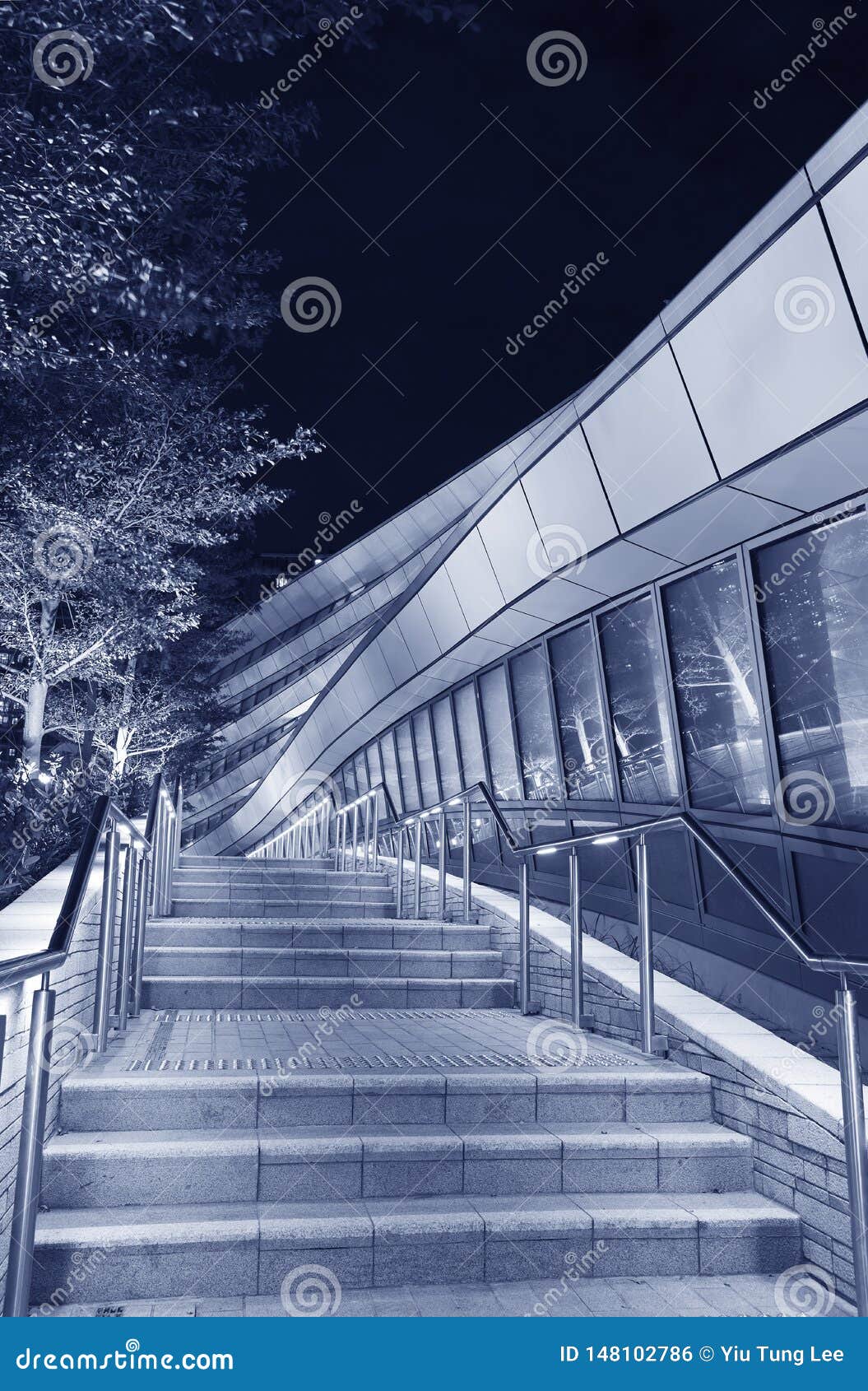 Modern pedestrian walkway stock photo. Image of city - 148102786