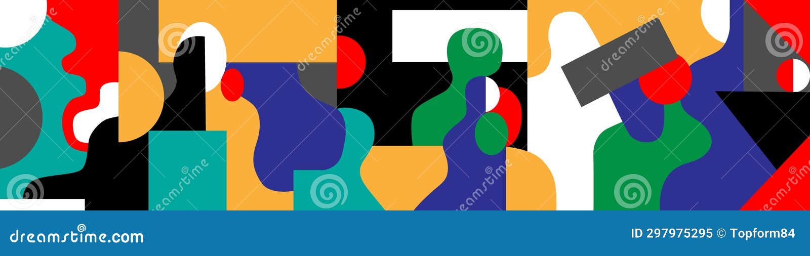 Group of People Abstract Vector Illustration , Multicolored Horizontal ...