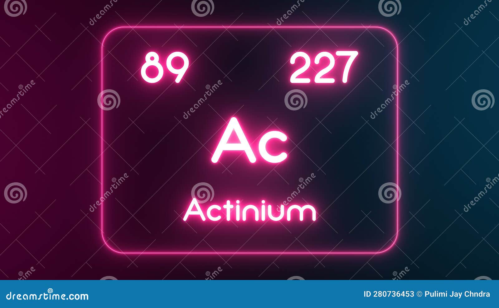 Modern Periodic Table Actinium Element Neon Text Illustration Royalty ...