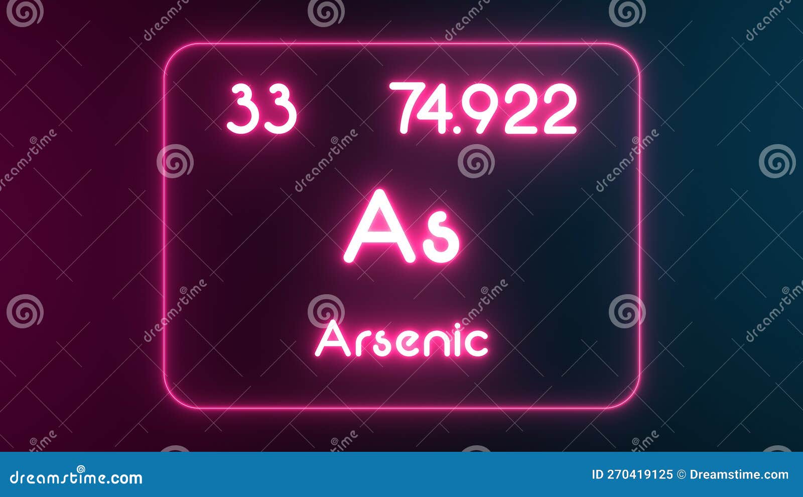 Arsenic As Element 33 Of The Periodic Table 3D Illustration On Blue ...