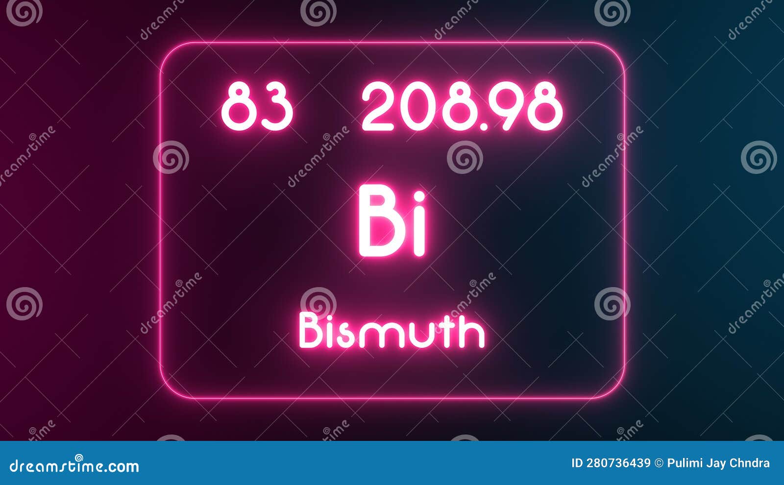 Modern Periodic Table Bismuth Element Neon Text Illustration Stock ...