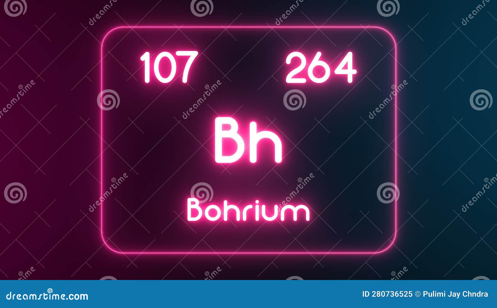 Modern Periodic Table Bohrium Element Neon Text Illustration Stock ...