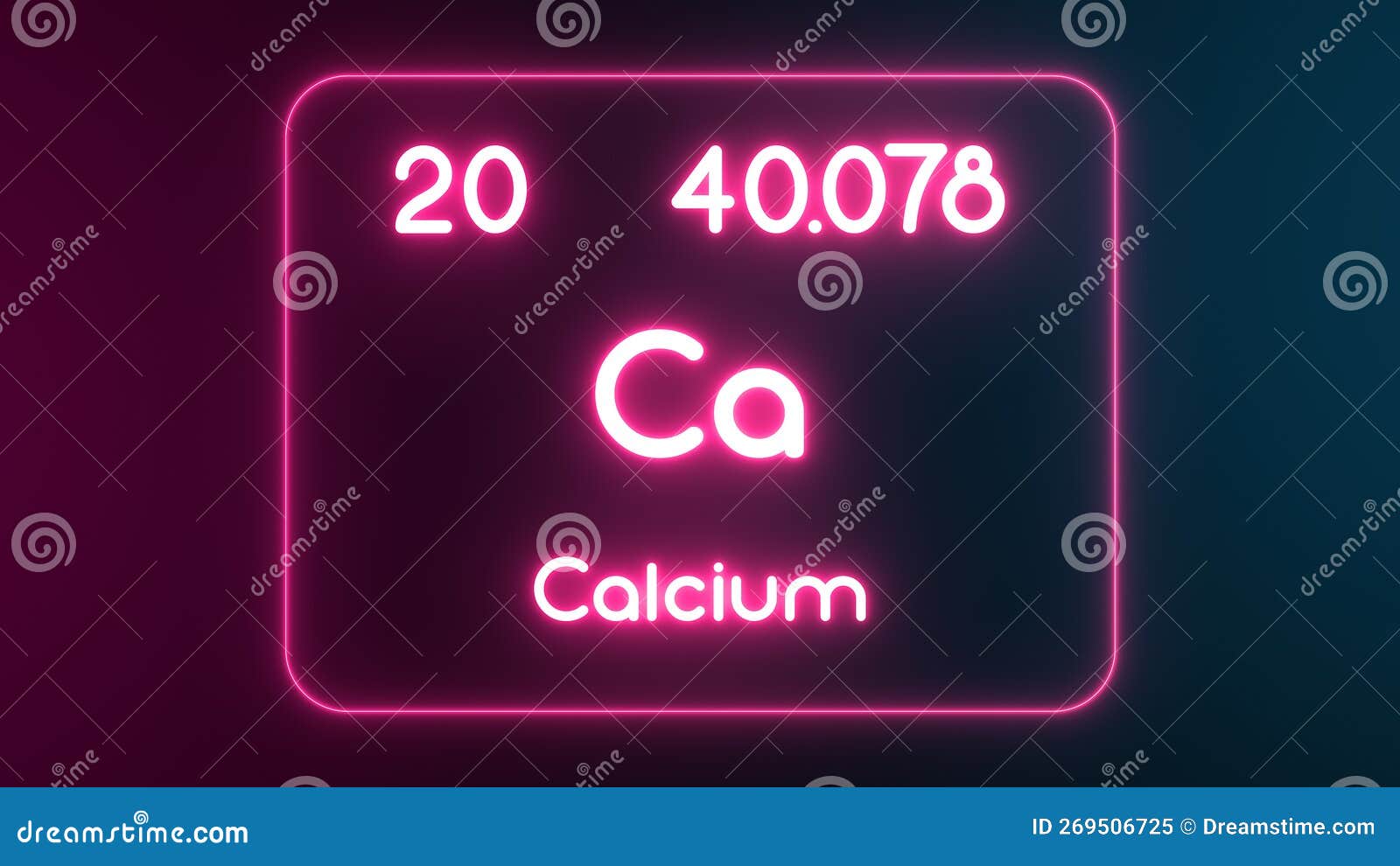 Modern Periodic Table Calcium Element Neon Text Illustration Stock ...