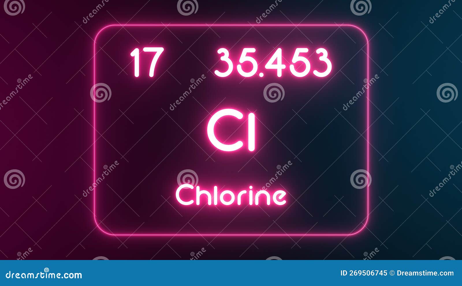Chlorine. Element Of The Periodic Table Of The Mendeleev System On ...