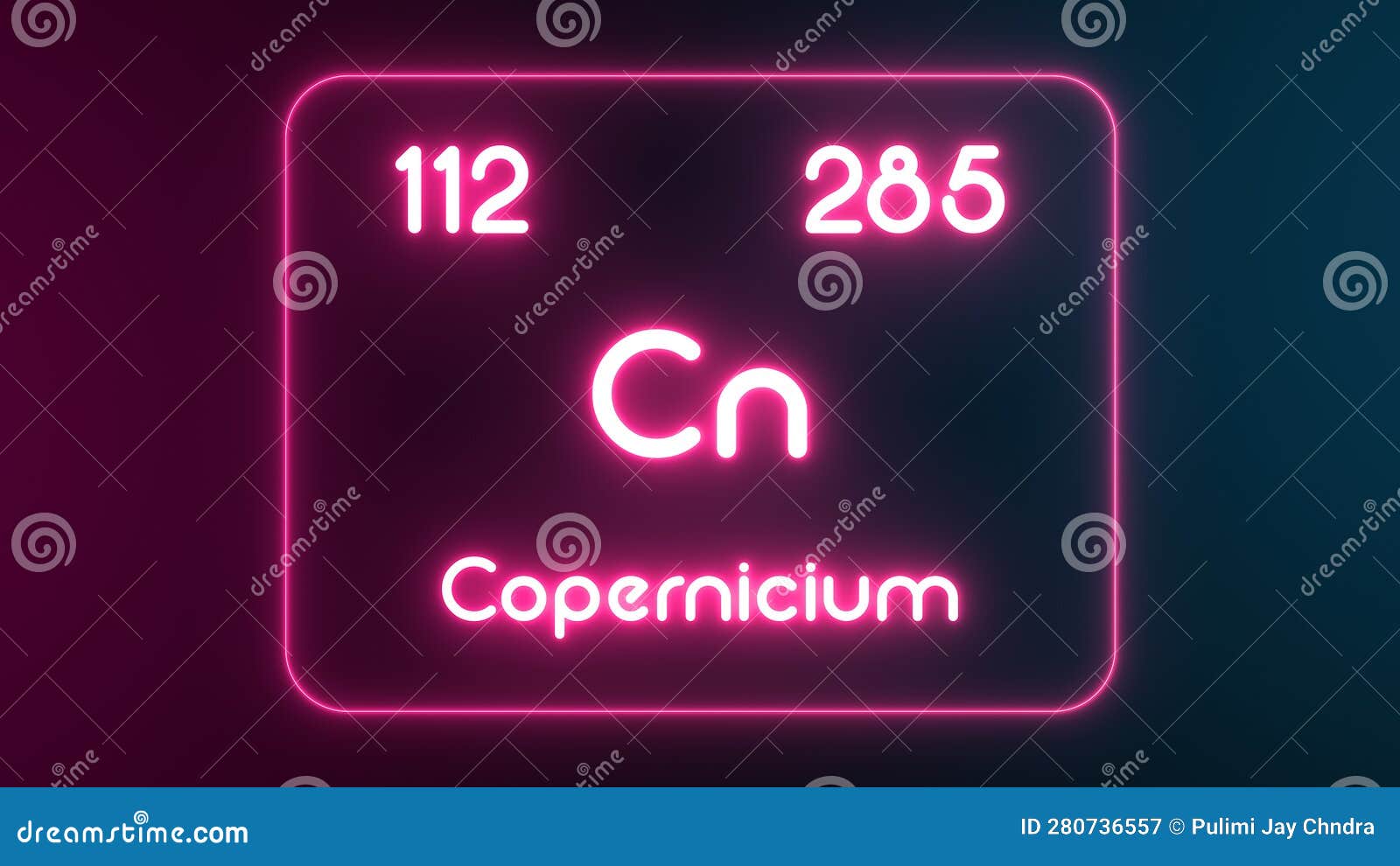 Modern Periodic Table Copernicium Element Neon Text Illustration Stock ...