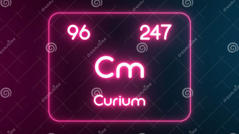 Modern Periodic Table Curium Element Neon Text Illustration Stock ...