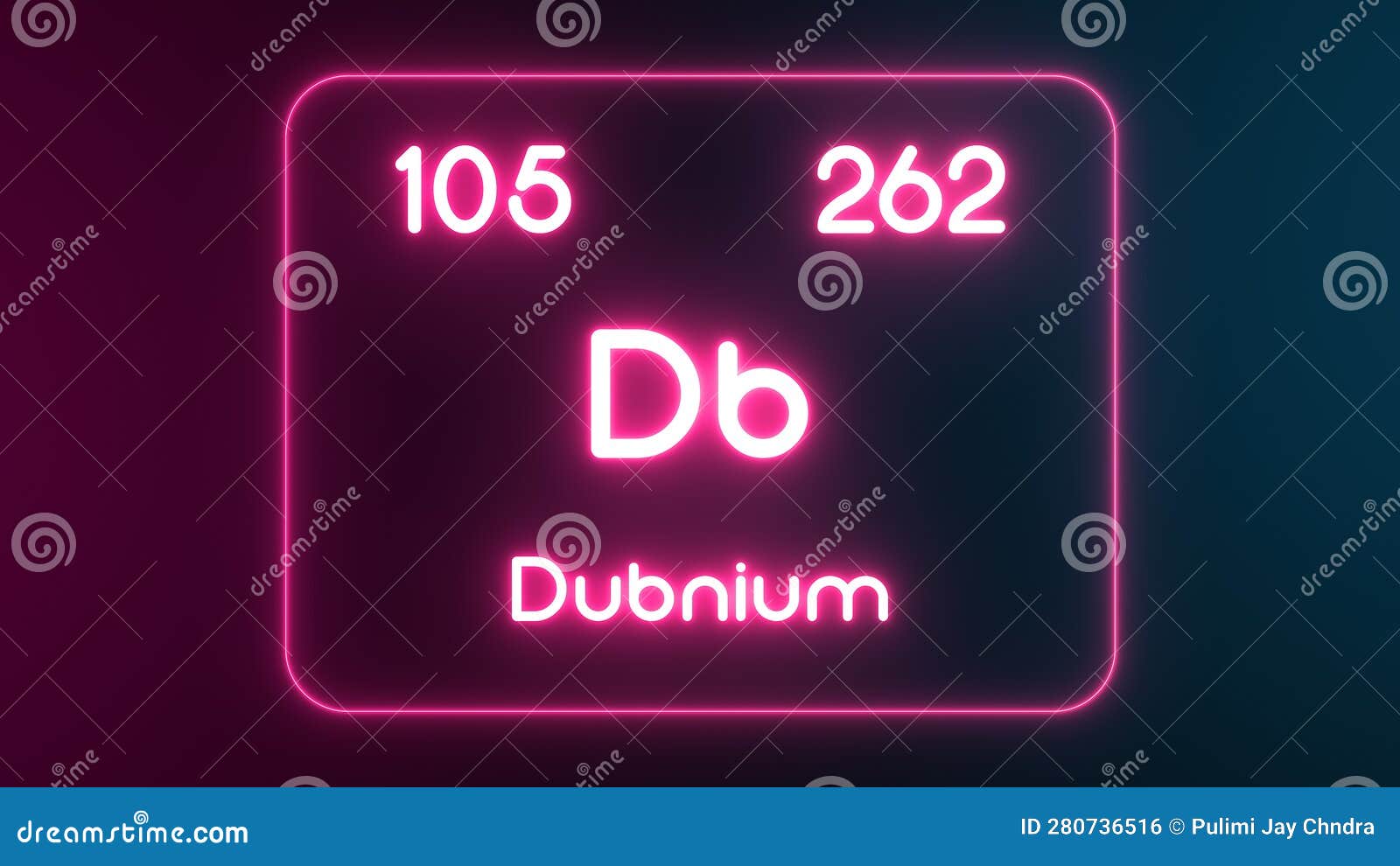 Modern Periodic Table Dubnium Element Neon Text Illustration Stock ...