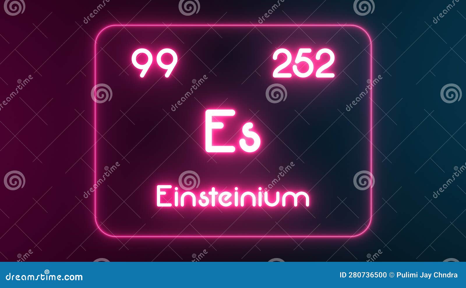 Modern Periodic Table Einsteinium Element Neon Text Illustration Stock ...