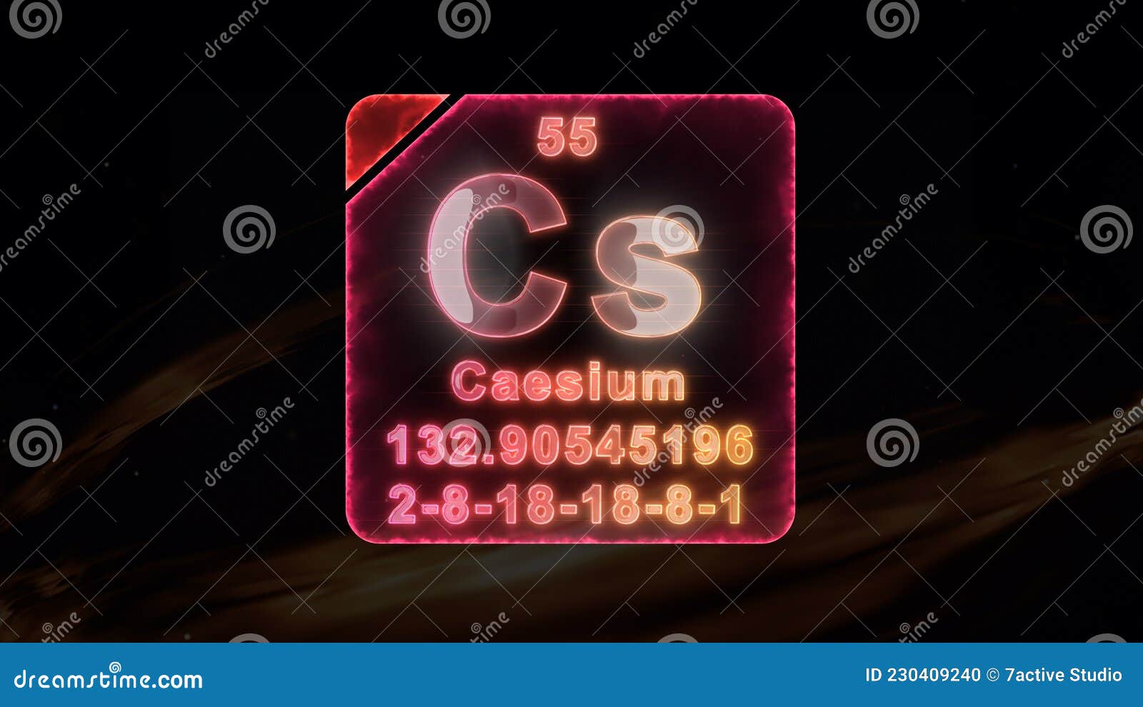 Modern Periodic Table Element Caesium Stock Illustration - Illustration ...