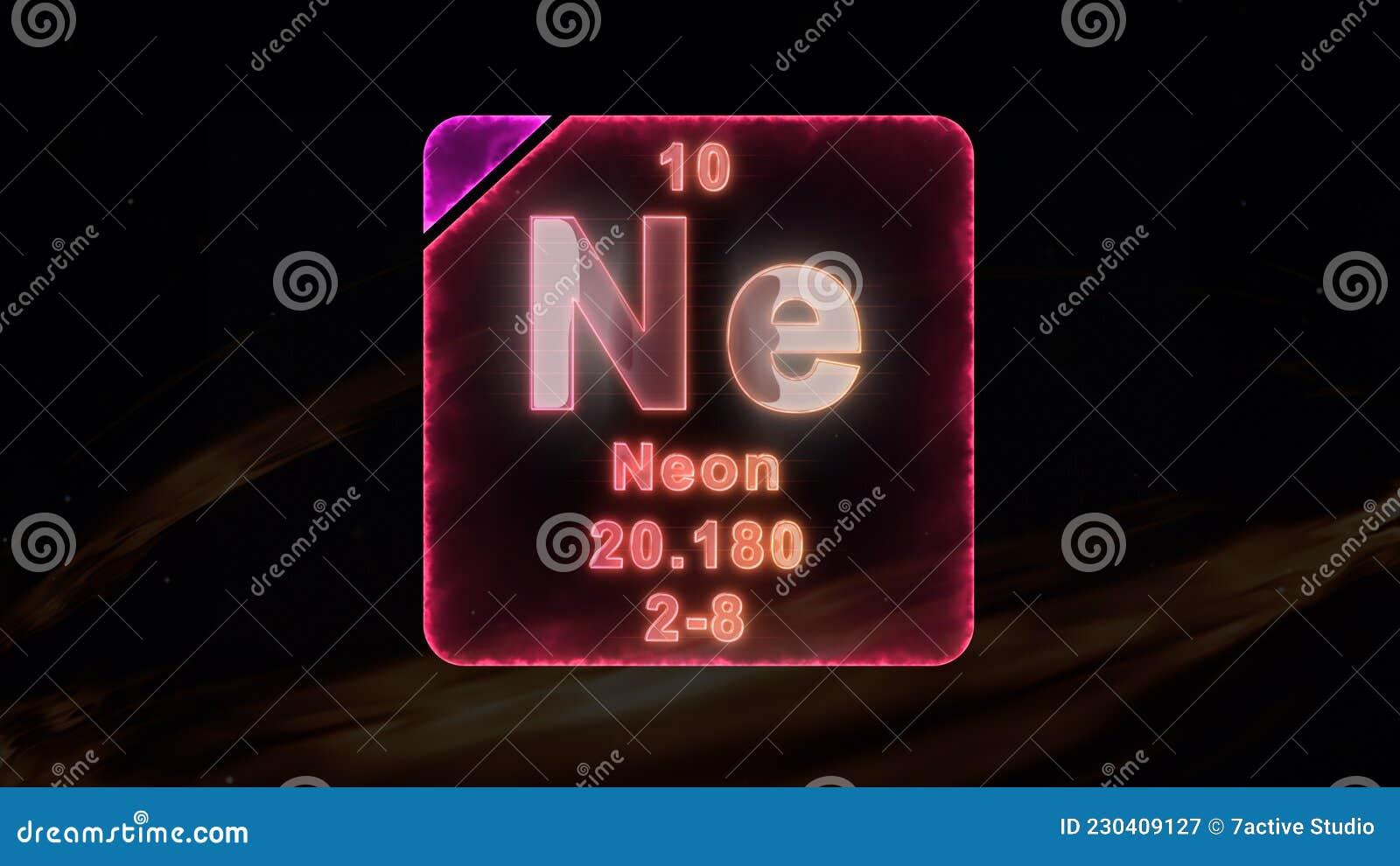 Modern Periodic Table Element Neon Stock Illustration - Illustration of ...