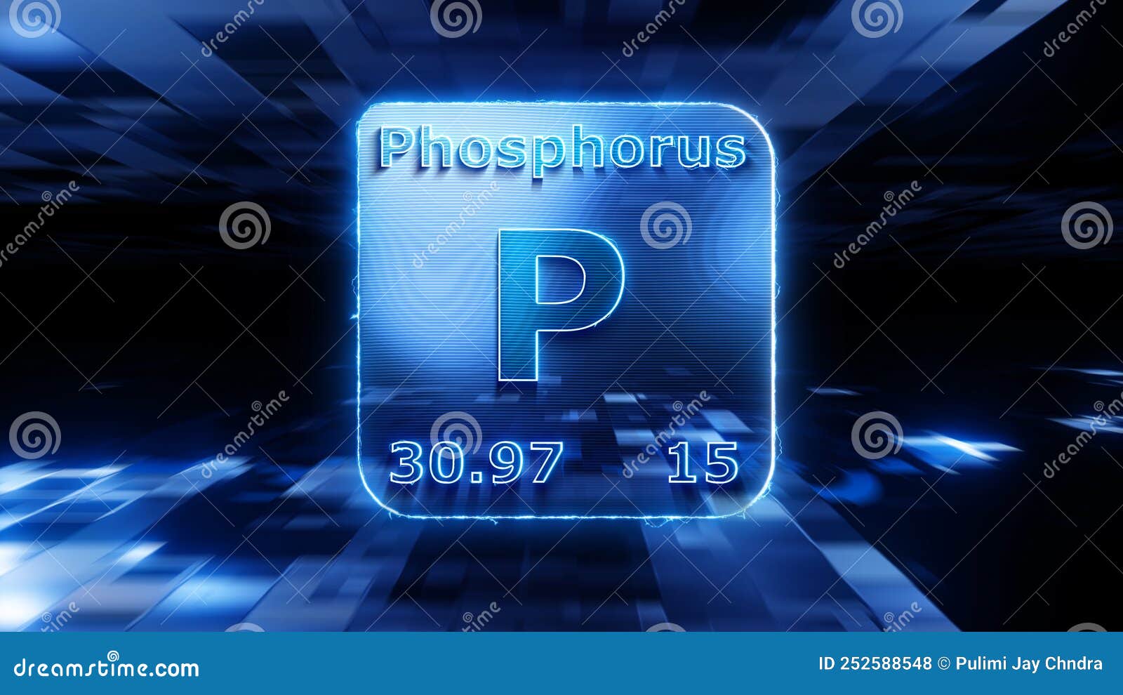 Modern Periodic Table Element Phosphorus 3D Illustration Stock ...