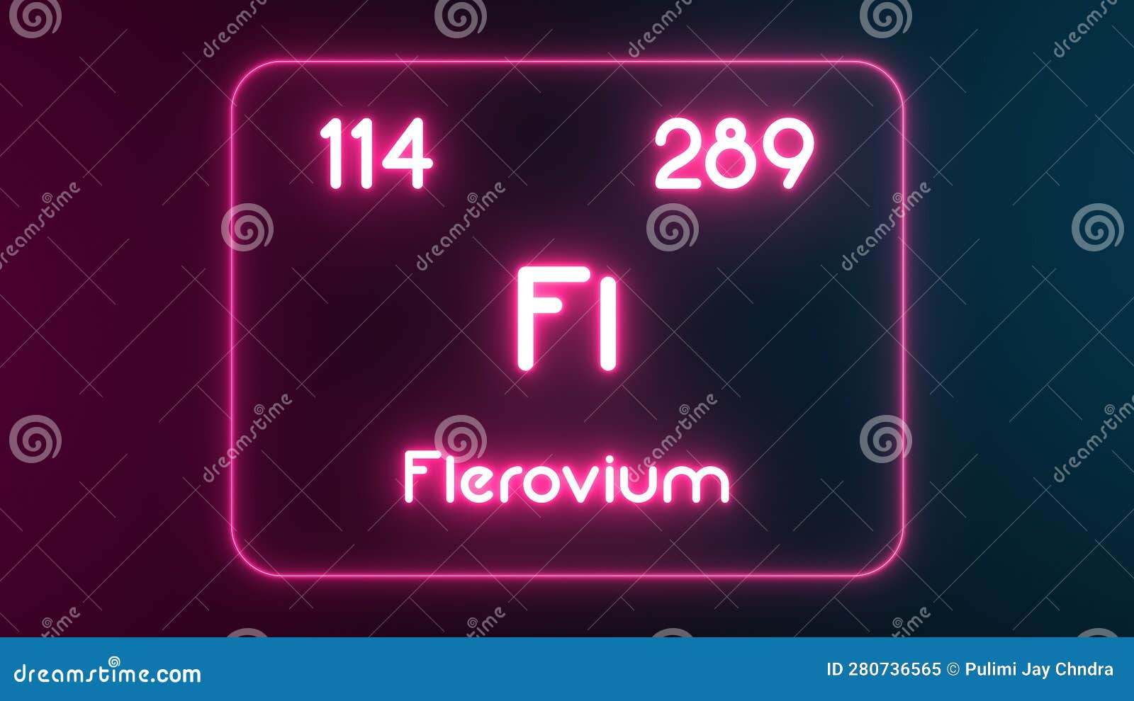 Modern Periodic Table Flerovium Element Neon Text Illustration Stock ...
