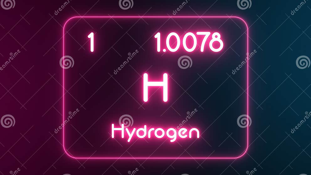 Modern Periodic Table Hydrogen Element Neon Text Illustration Stock ...