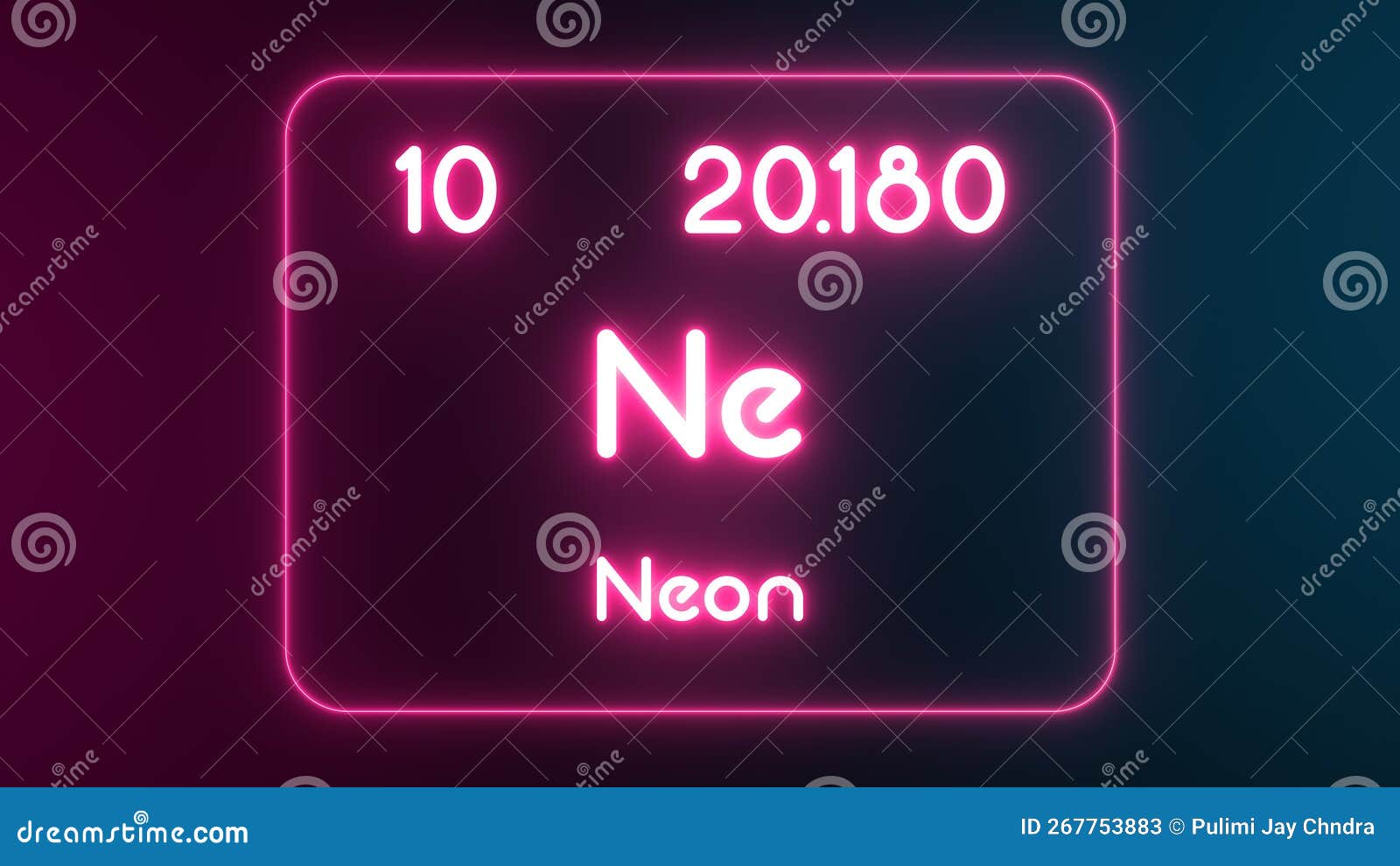 Modern Periodic Table Hydrogen Element Neon Text Illustration Royalty ...