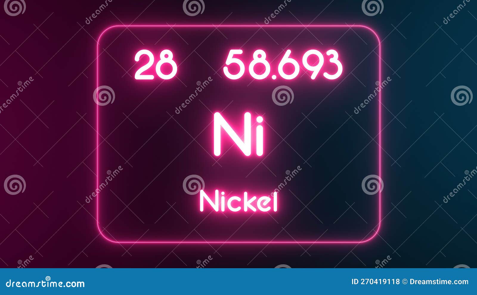 Modern Periodic Table Nickel Element Neon Text Illustration Stock ...