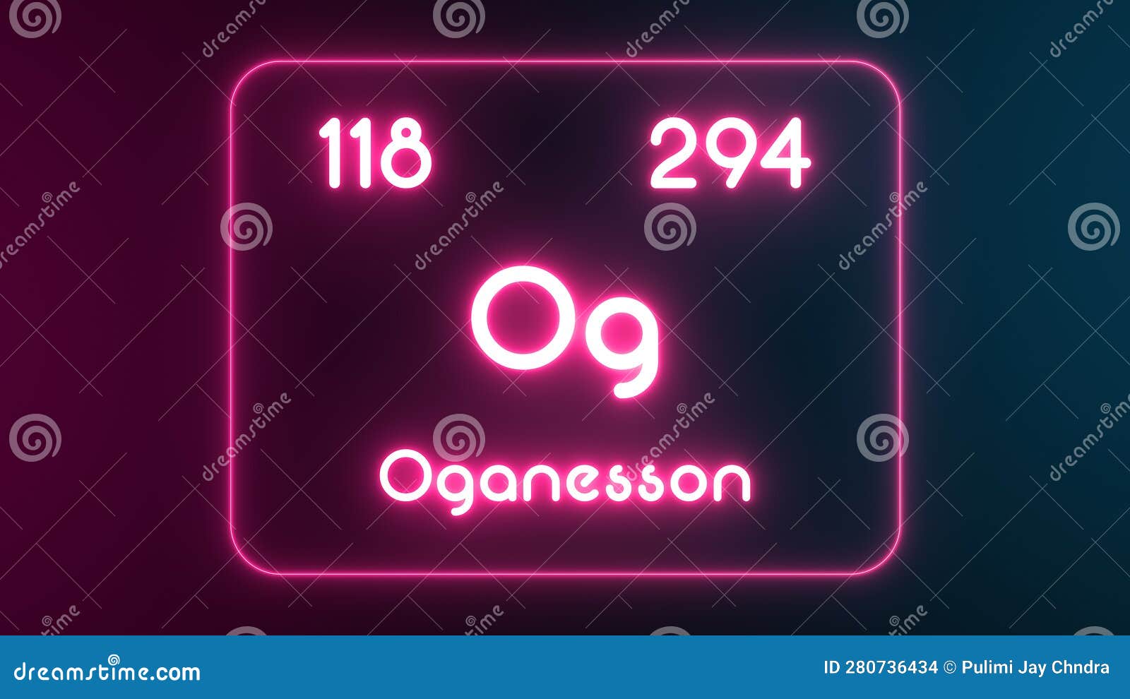 Modern Periodic Table Oganesson Element Neon Text Illustration Stock ...