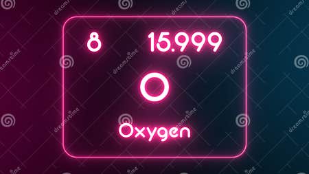 Modern Periodic Table Oxygen Element Neon Text Illustration Stock ...